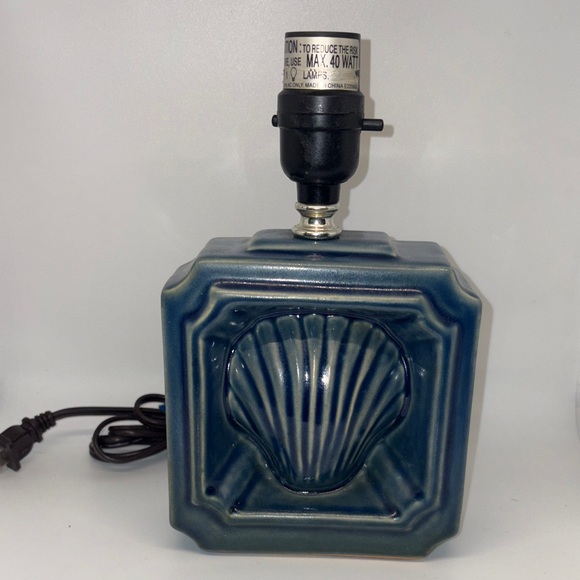Vintage | Accents | Vintage Blue Ceramic Shell Lamp Base | Poshmark
